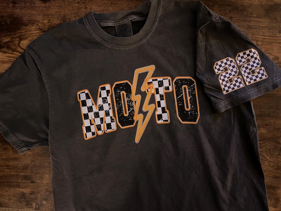 MOTO Varsity Shirt | Lightning Bolt Moto | Checkered | Moto Life | Moto ...