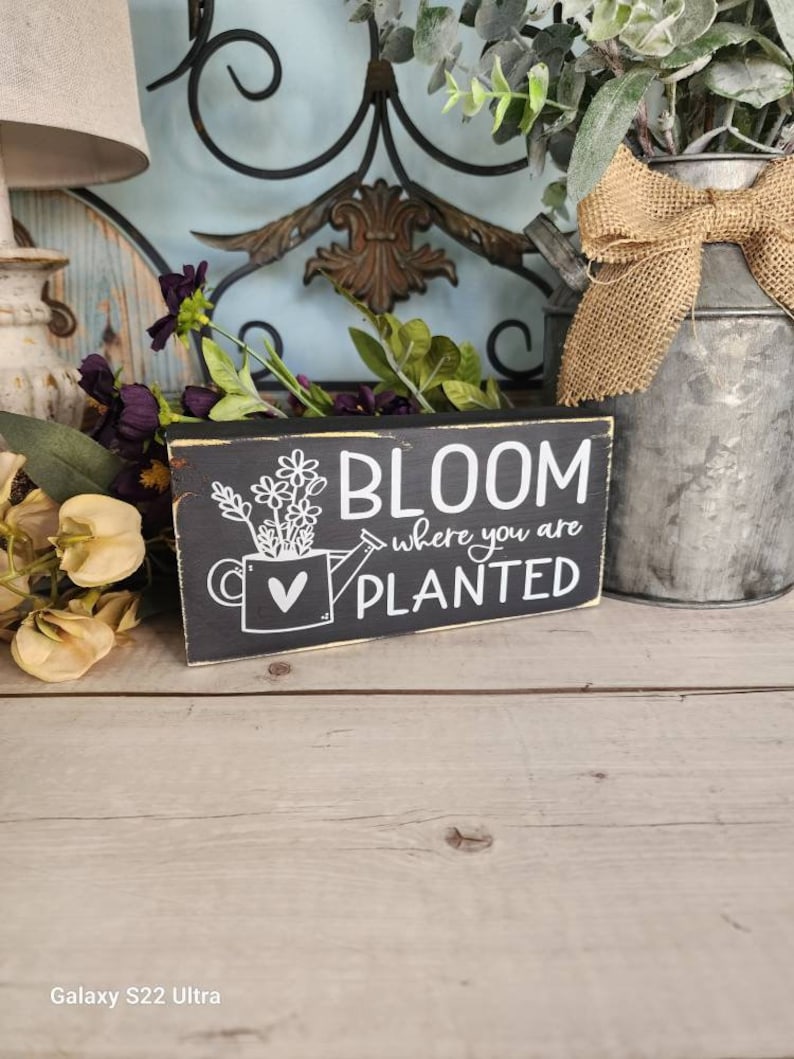 Bloom Where You Are Planted Spring Farmhouse Sign, Farmhouse Decor ...