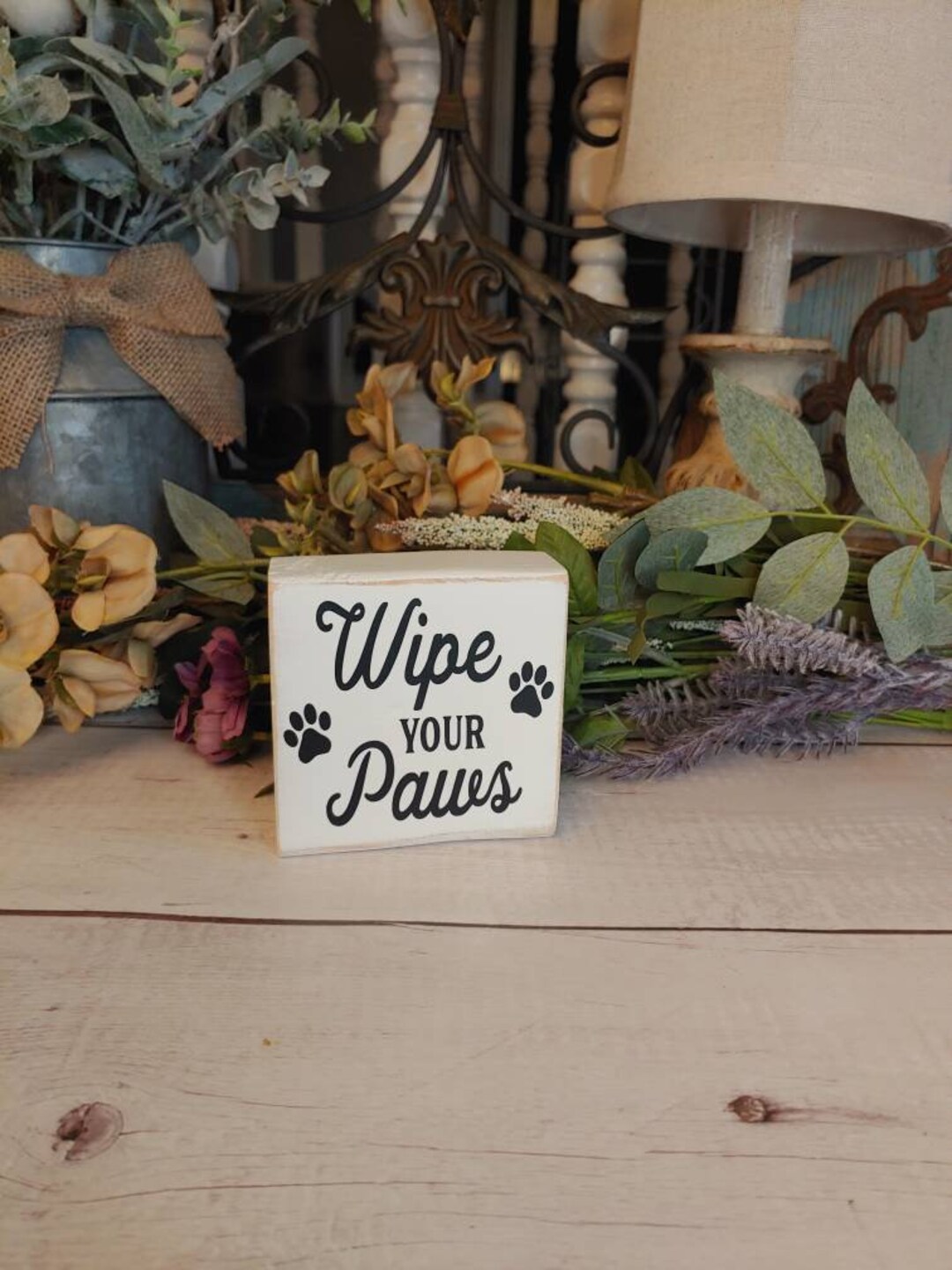 Wipe Your Paws Pet Sign, Farmhouse Decor, Painted Blocks, Tiers Signs ...
