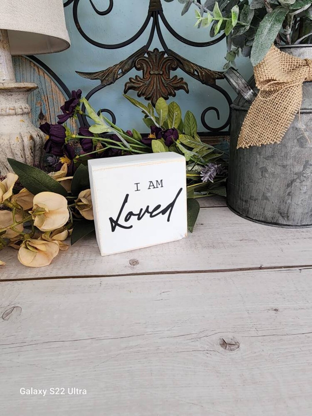 I Am Loved Inspirational Block Sign, Farmhouse Decor, Painted Blocks ...