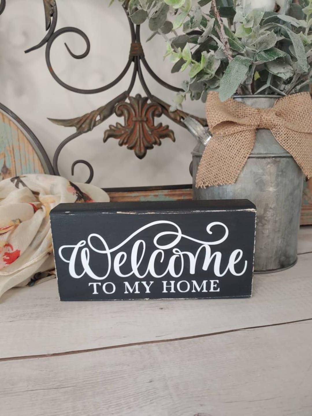 Welcome to my home block sign, Wooden Sign, Rustic Sign, Framed Wood ...