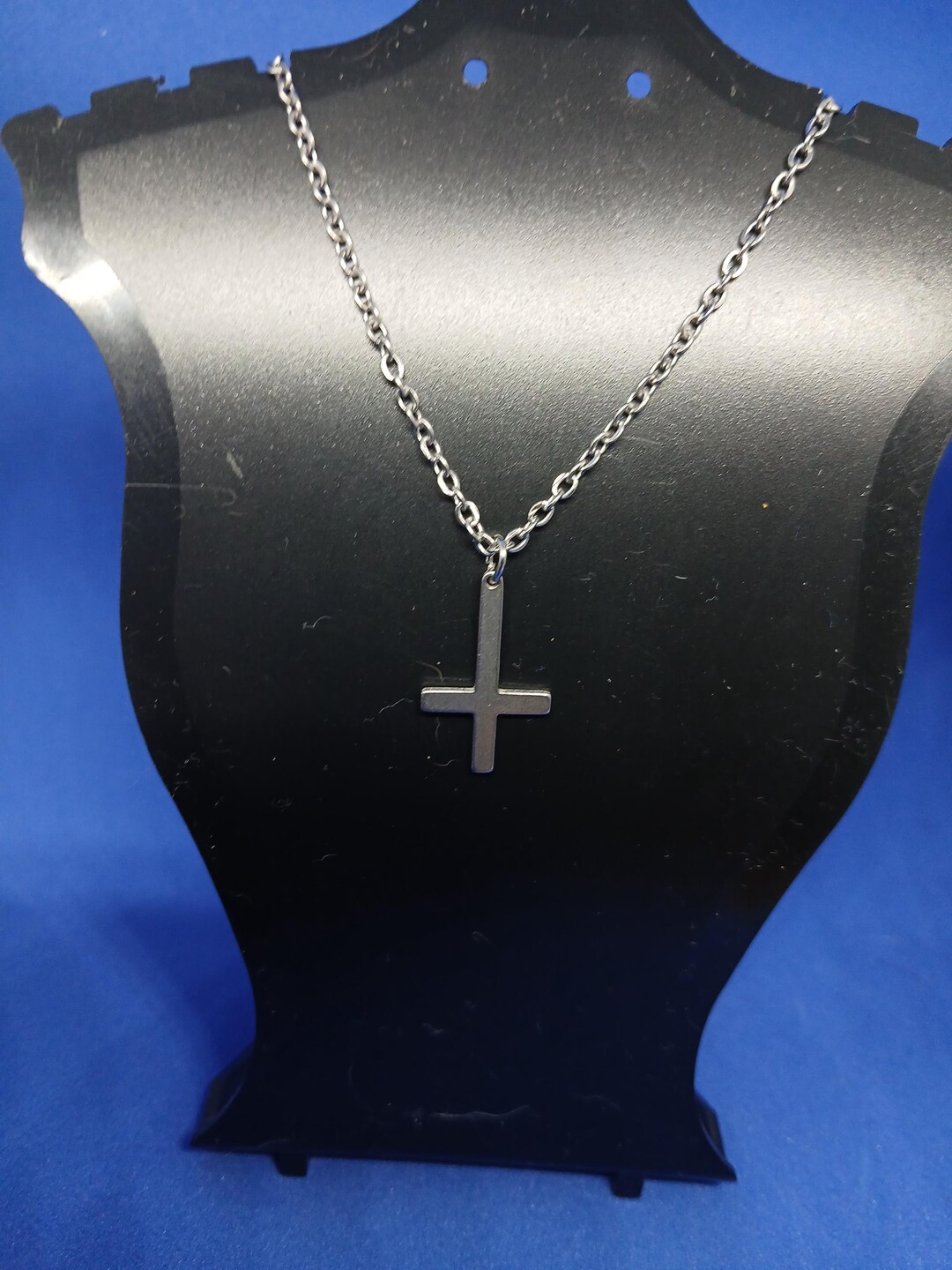Sterling Silver Inverted Cross Necklace: Small Upside-down Pendant - Etsy