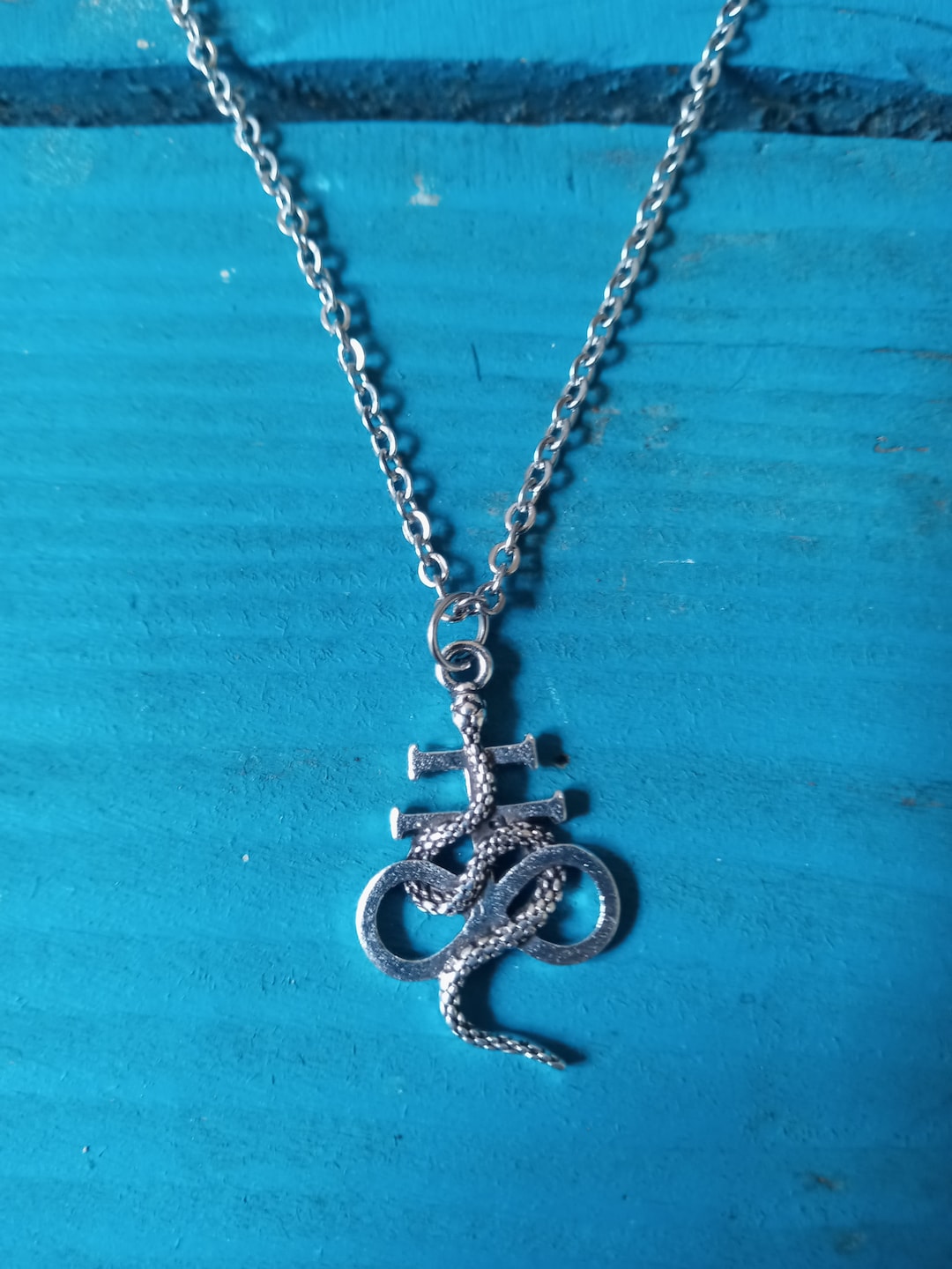 Small Snake Leviathan Cross Necklace, Leviathan Necklace - Etsy