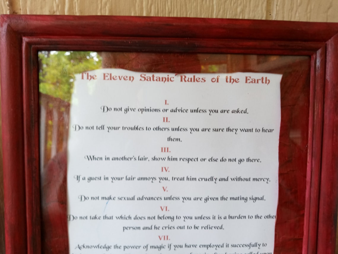 The Satanic Temple Seven Tenets or Church of Satan Eleven | Etsy