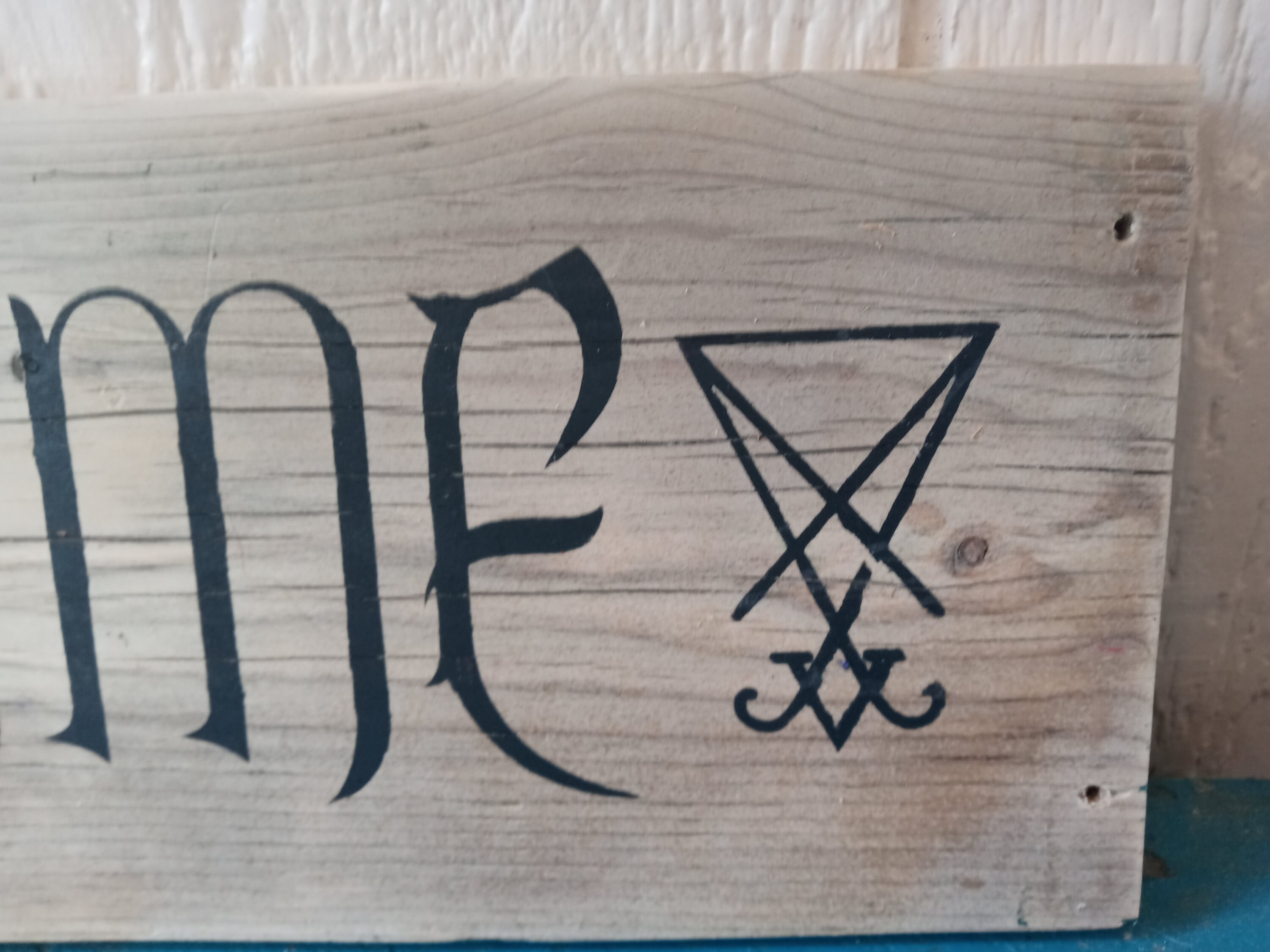 Satanic Welcome Sign Satanic Symbol Satanic Decor - Etsy