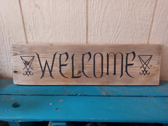 Satanic Welcome Sign Satanic Symbol Satanic Decor - Etsy
