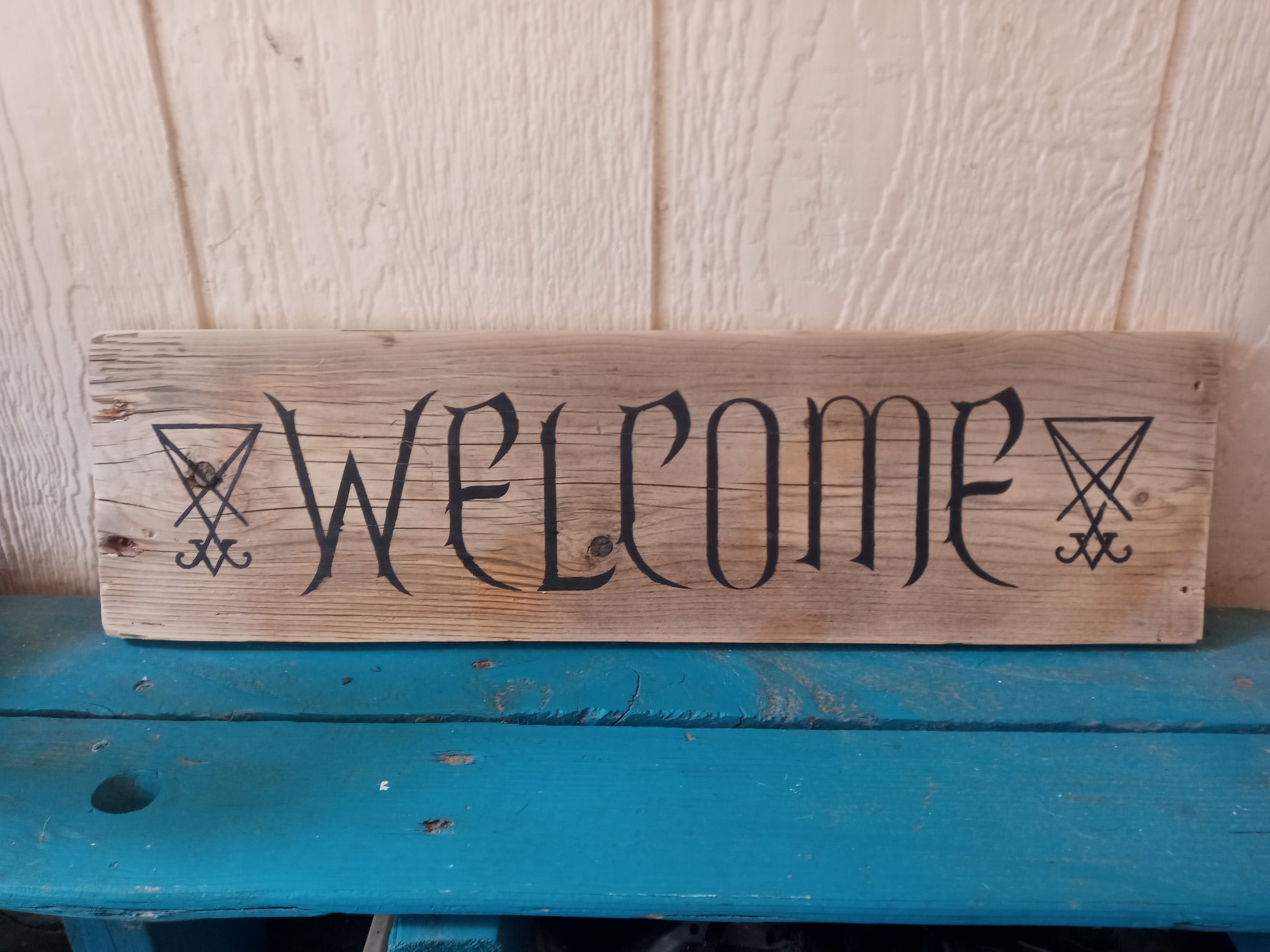 Satanic Welcome Sign Satanic Symbol Satanic Decor - Etsy