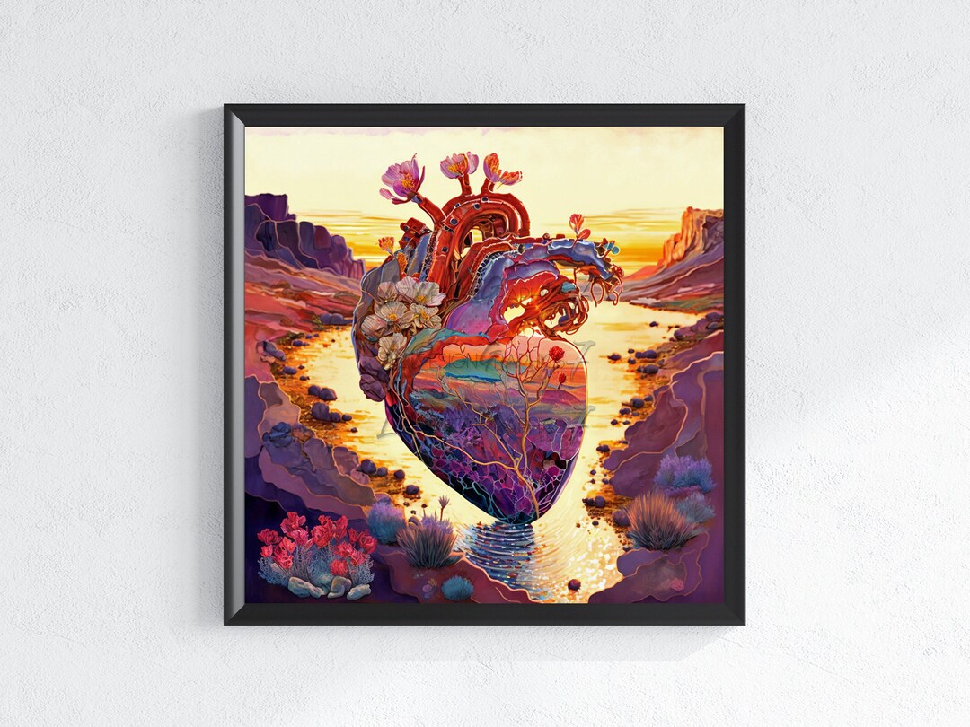 Human Heart Art - Human Heart Wall Art - Medical Gift - Cardiologist ...