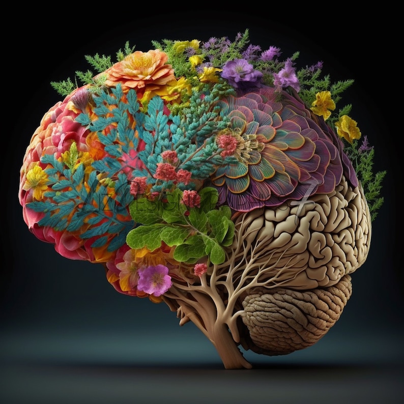 Human Brain Art Human Brain Wall Art Medical Gift Cardiologist Human ...