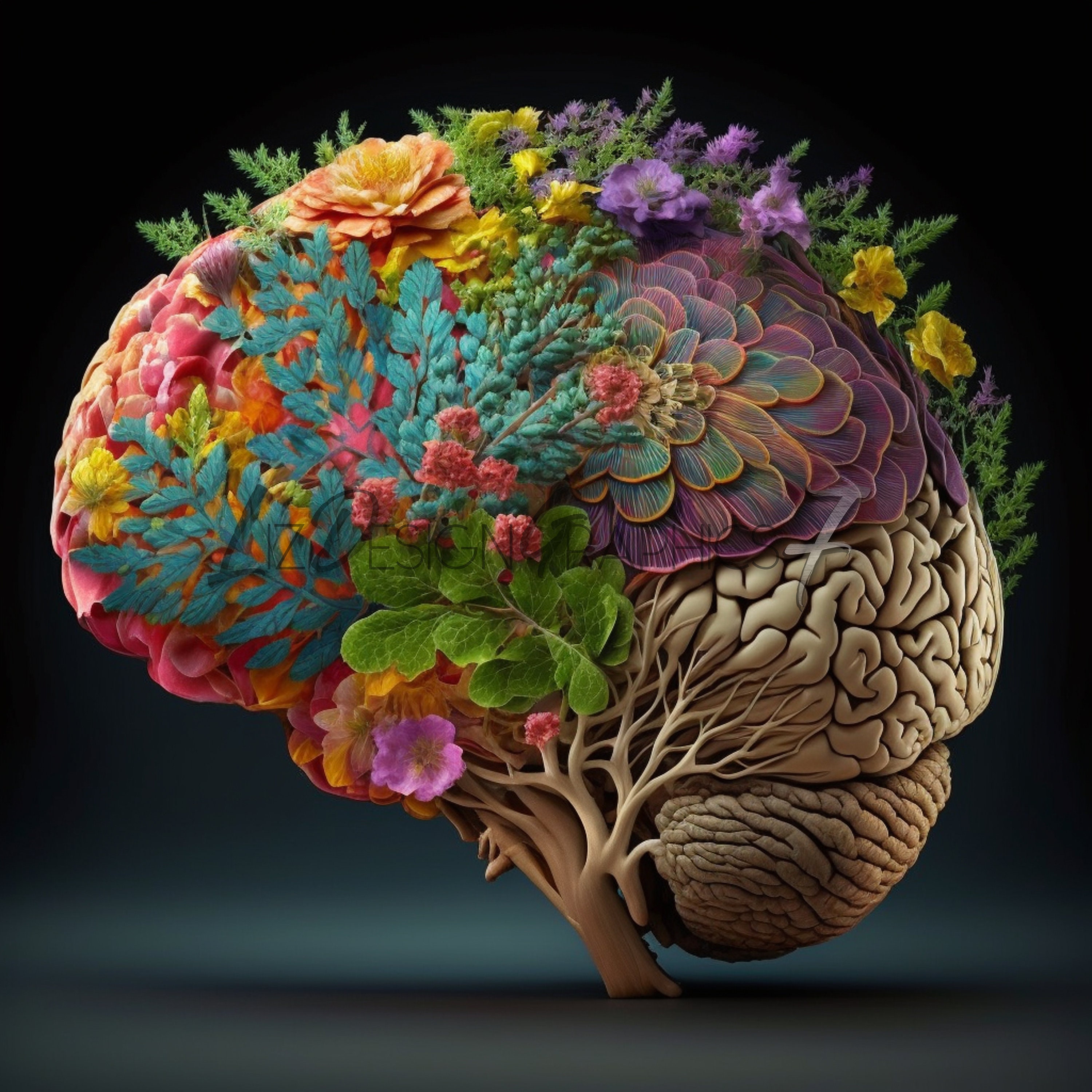 Human Brain Art Human Brain Wall Art Medical Gift Cardiologist Human ...