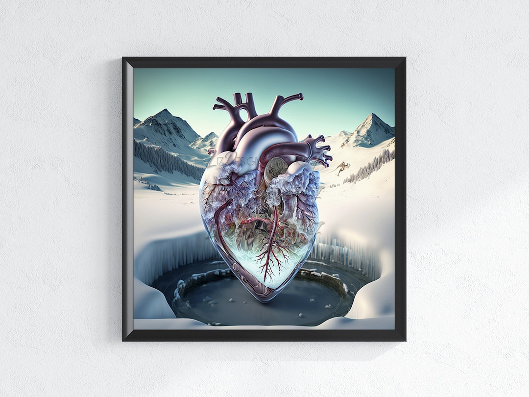 Human Heart Art Human Heart Wall Art Medical Gift Cardiologist Human ...