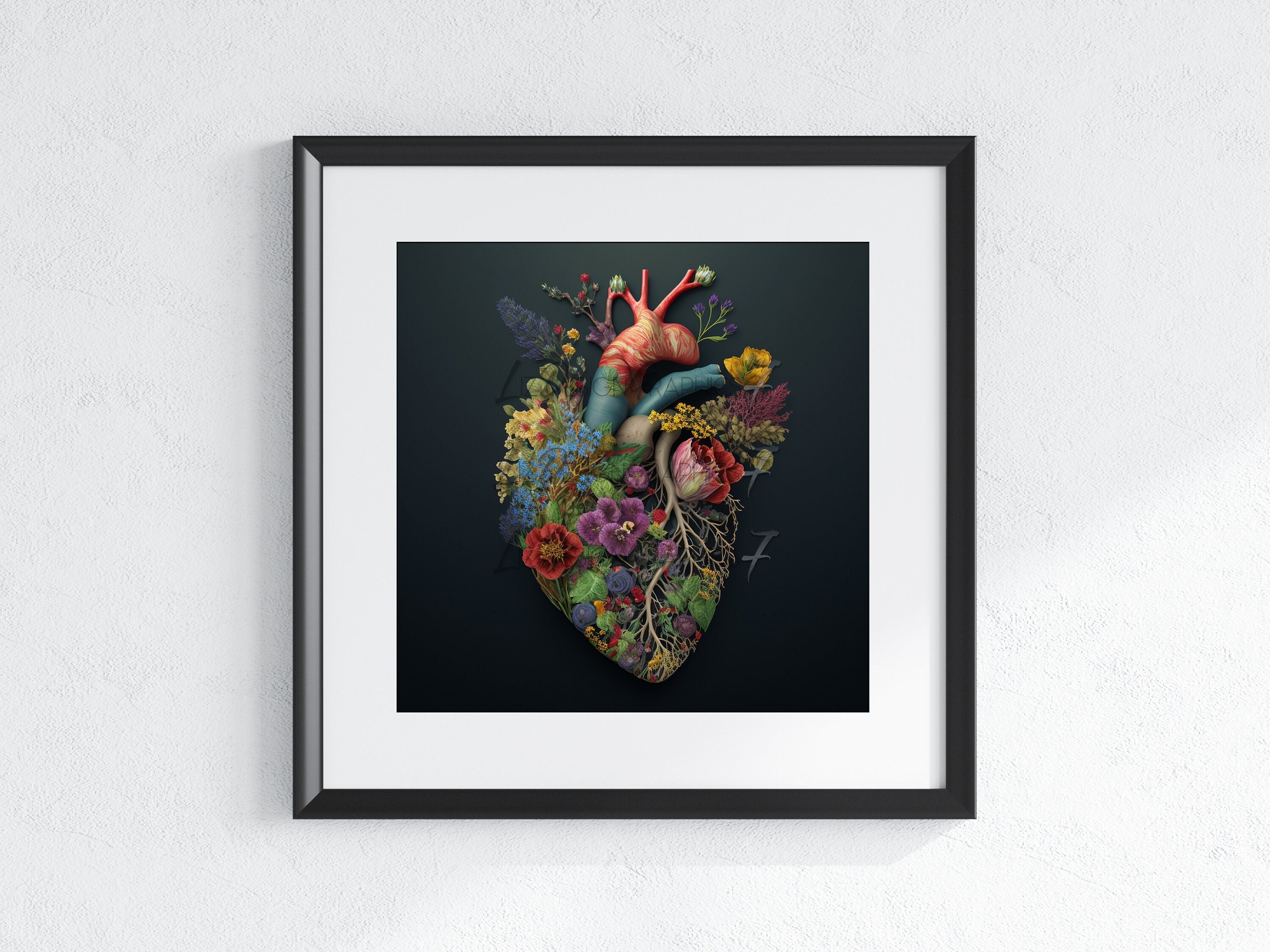Human Heart Art Human Heart Wall Art Medical Gift - Etsy