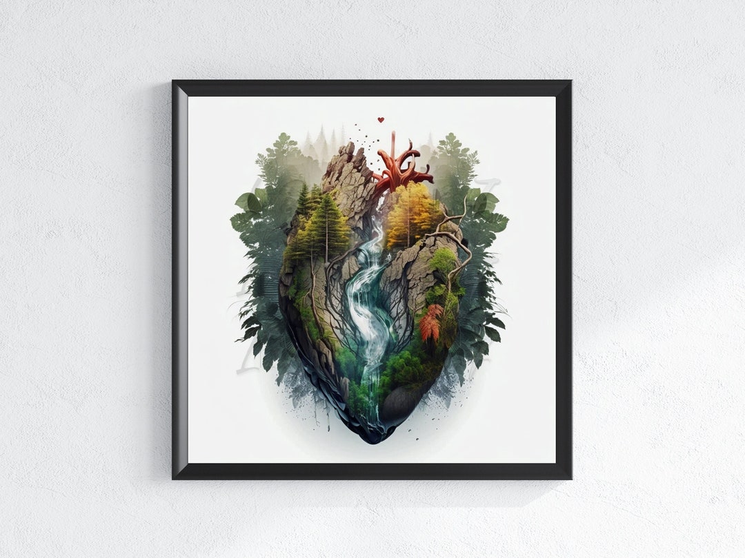 Human Heart Art - Human Heart Wall Art - Medical Gift - Cardiologist ...