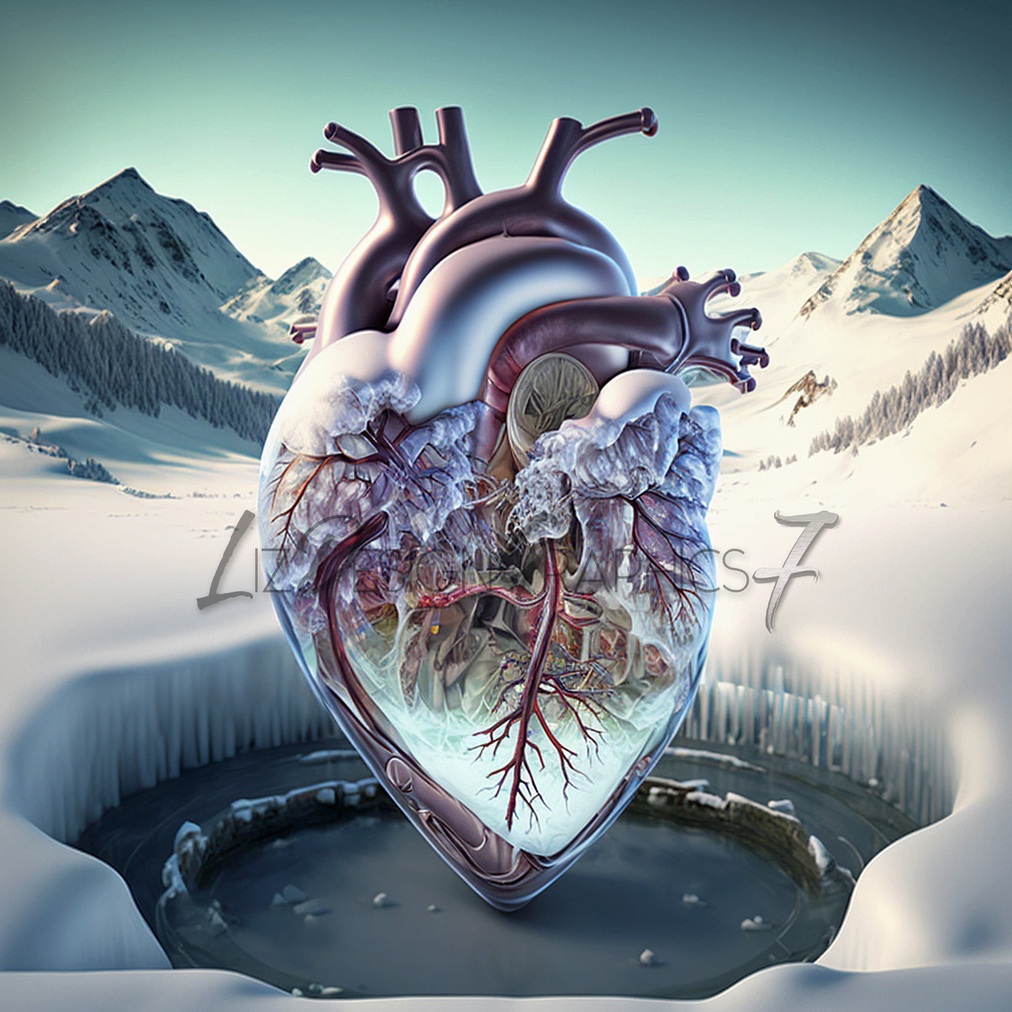 Human Heart Art Human Heart Wall Art Medical Gift Cardiologist Human ...