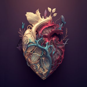 Human Heart Art - Human Heart Wall Art - Medical Gift - Cardiologist ...