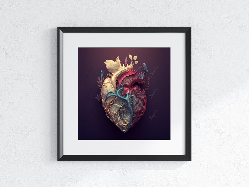 Human Heart Art Human Heart Wall Art Medical Gift - Etsy