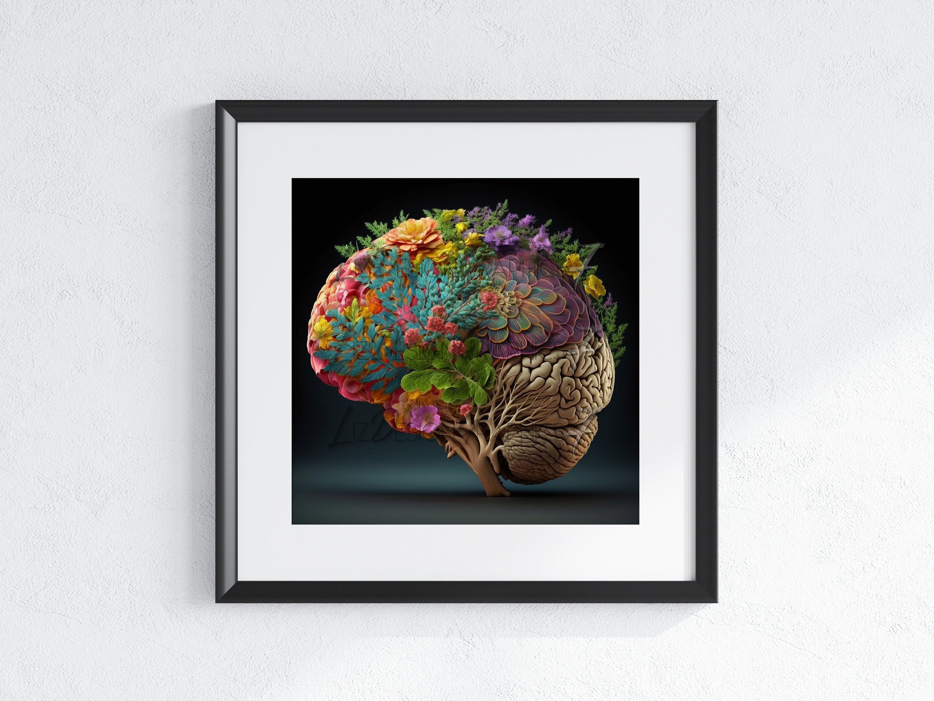 Human Brain Art Human Brain Wall Art Medical Gift Cardiologist Human ...