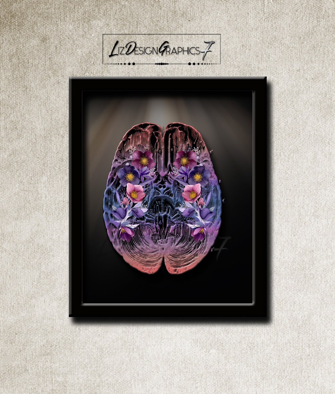 Human Brain Wall Art - Human Brain Print - Vintage Anatomy Wall Art ...