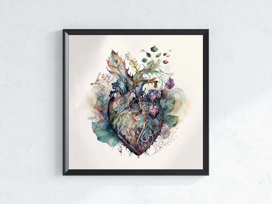 Human Heart Art - Human Heart Wall Art - Medical Gift - Cardiologist ...