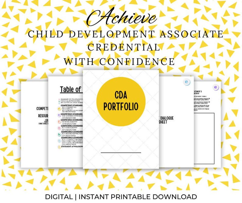 CDA Portfolio Template | Child Development Associate Credential Binder ...
