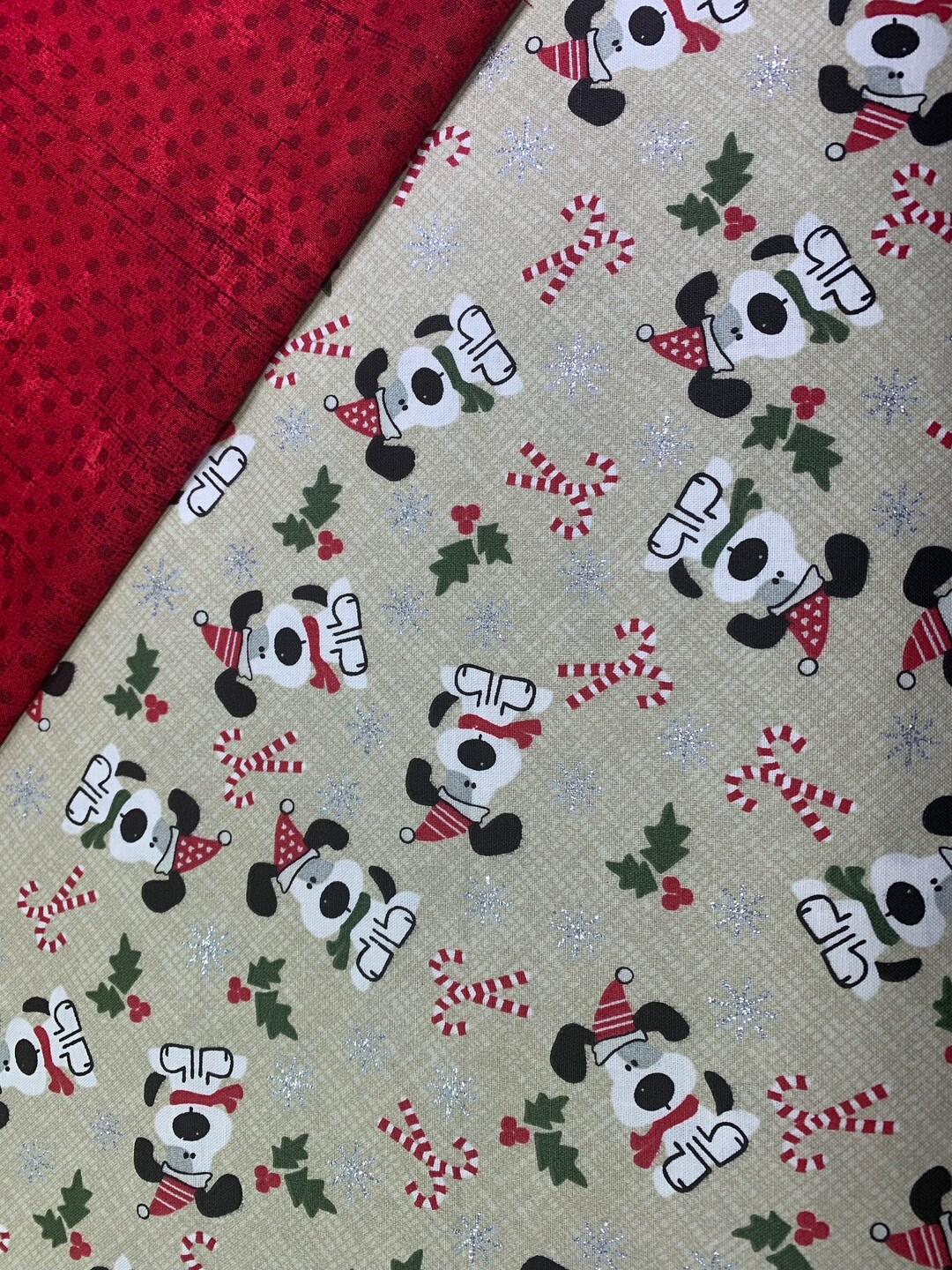 Candy Cane Pup Cross Stitch Project Bag Available in Large Mini - Etsy