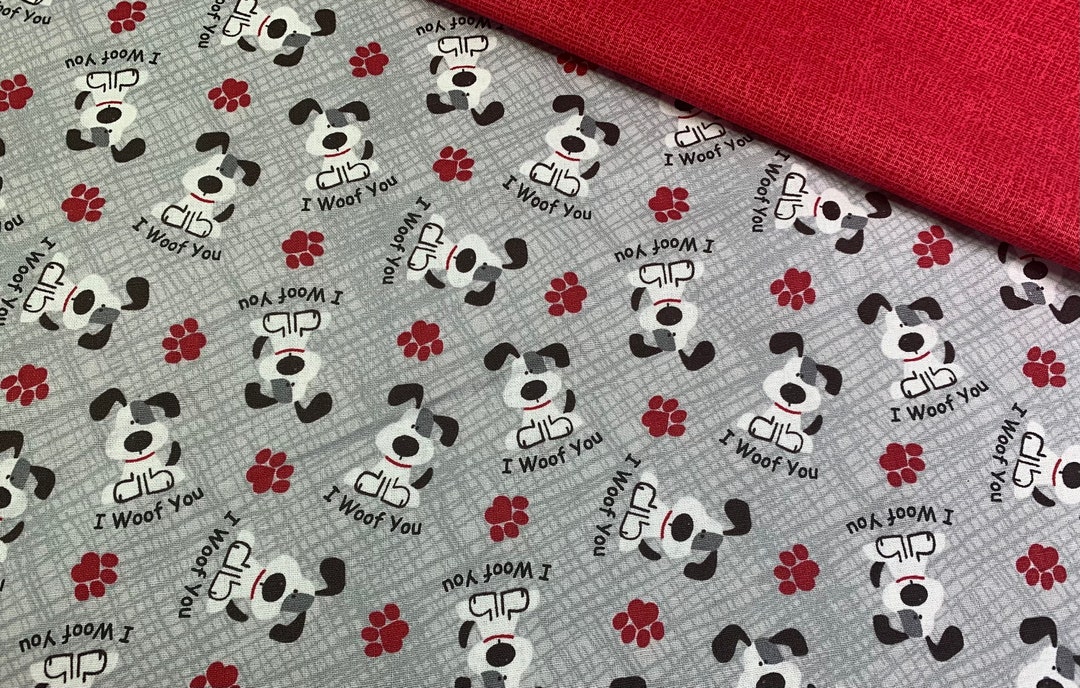 I Woof You Red Pup Cross Stitch Project Bag Available in Large Mini - Etsy