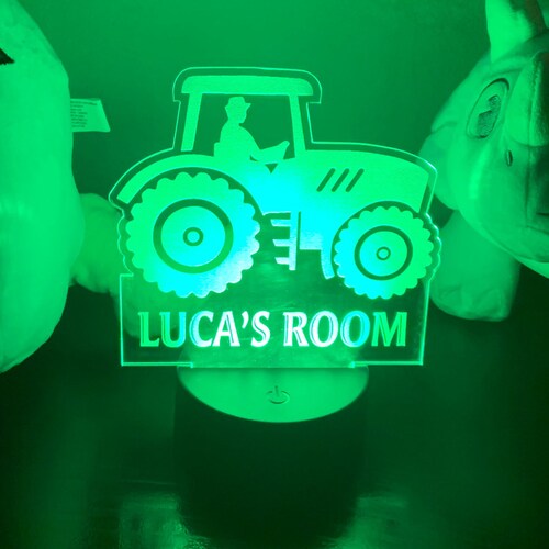 Personalized Tractor Night Light Bedroom Decor Gifts for Boys Room ...