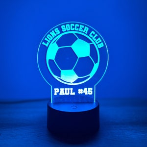 Personalized Soccer LED Light, Custom Soccer Team Acrylic Led Night ...
