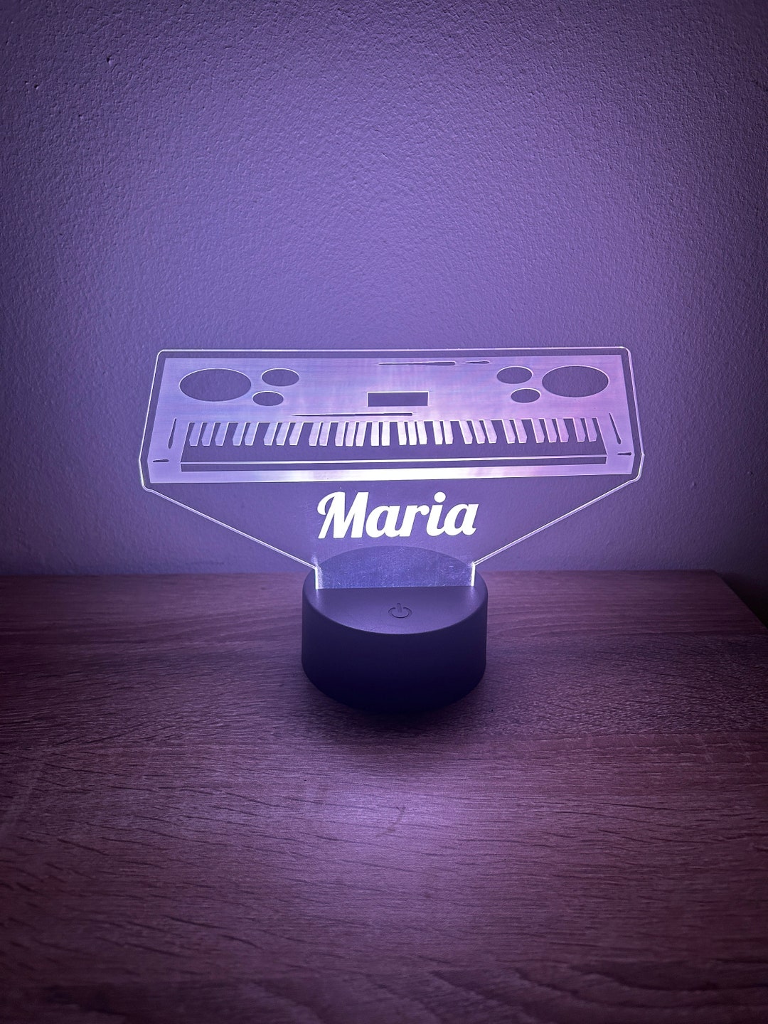 Personalized Piano Night Light, Music Room Boys Acrylic Led Night Light ...