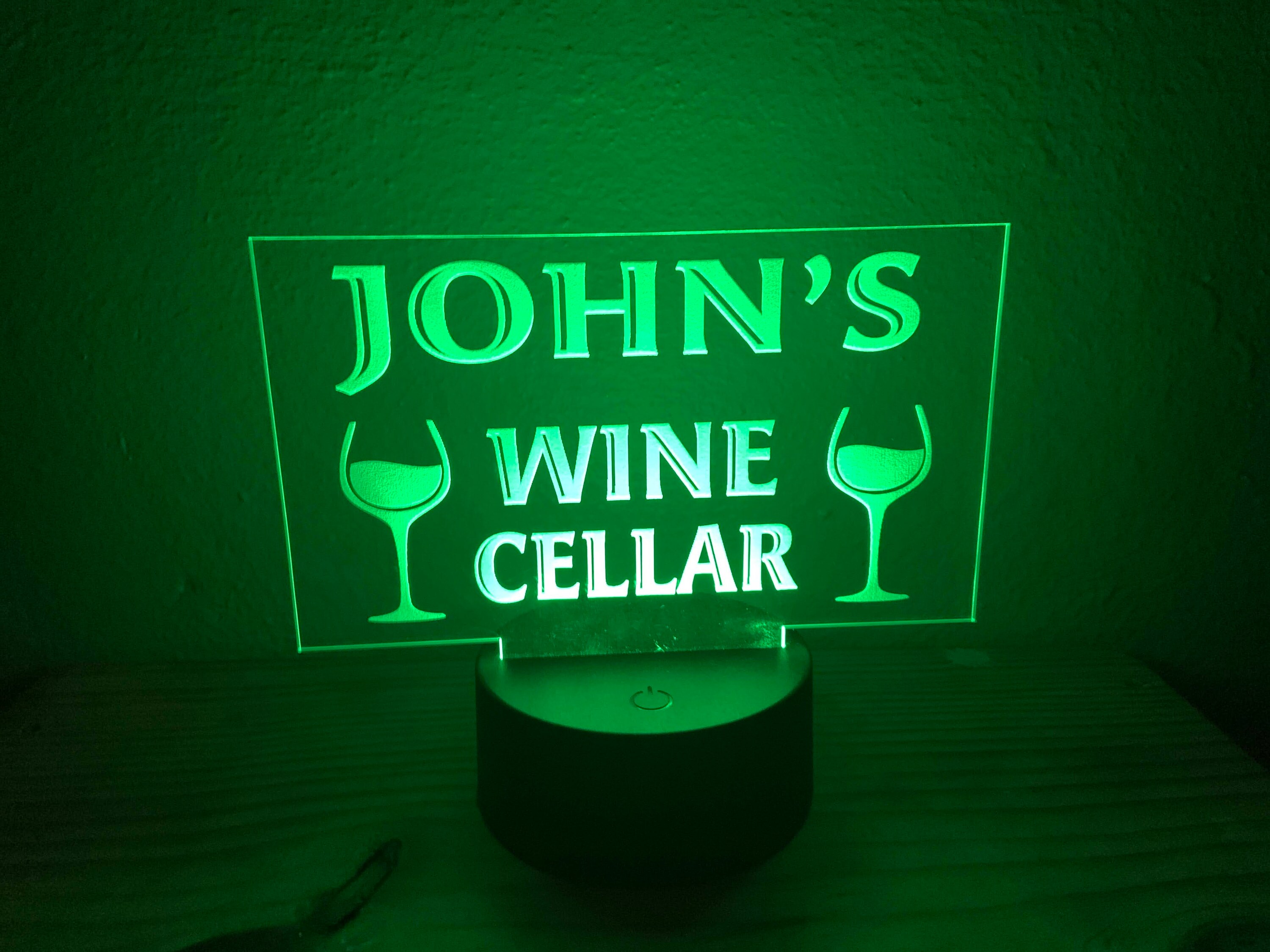 Personalized Wine Cellar Sign Night Light Led Acrylic Lamp | Etsy