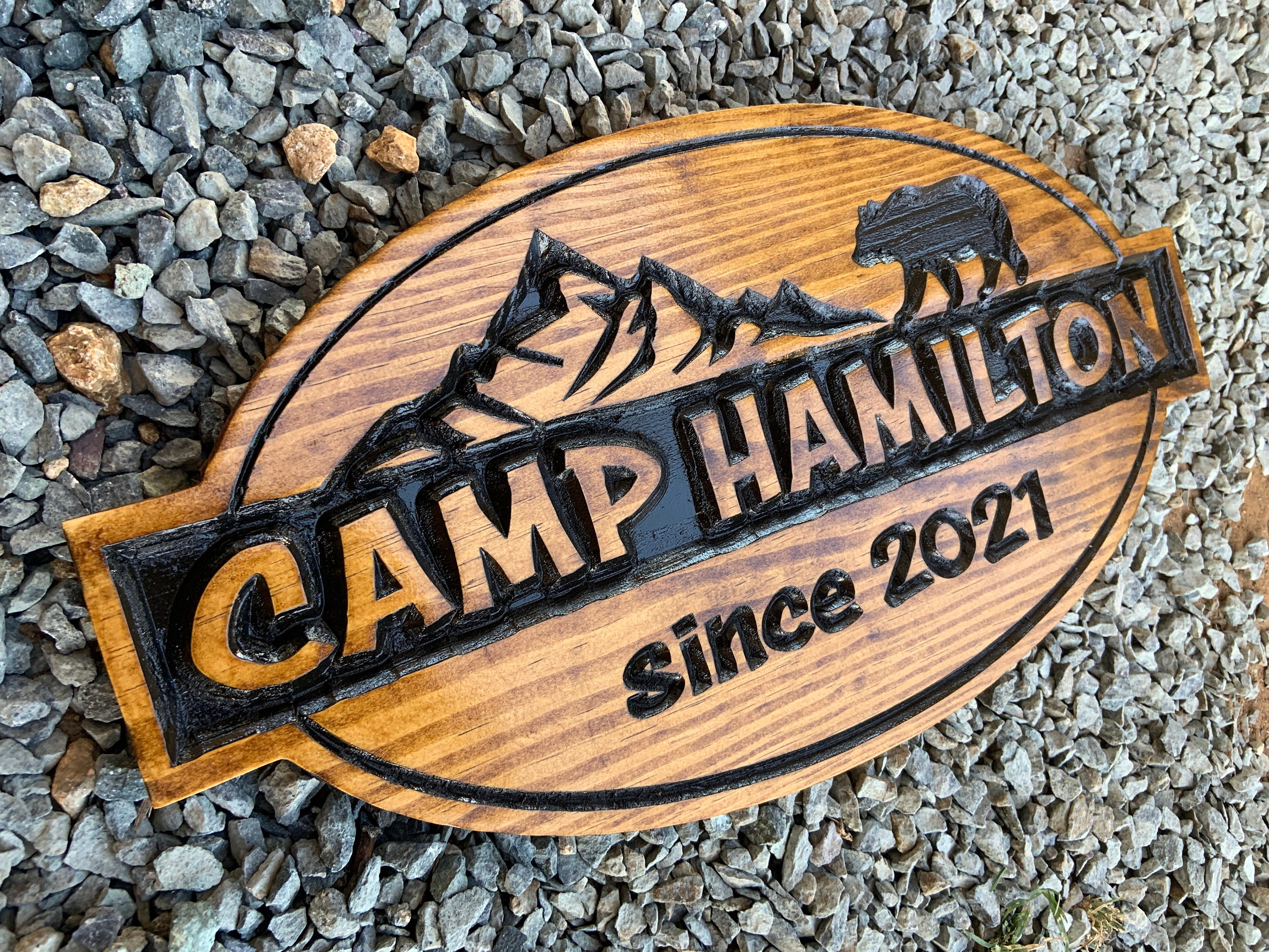 Outdoor Signs Wooden Carved Cabin Sign Pine Trees Custom - Etsy Hong Kong