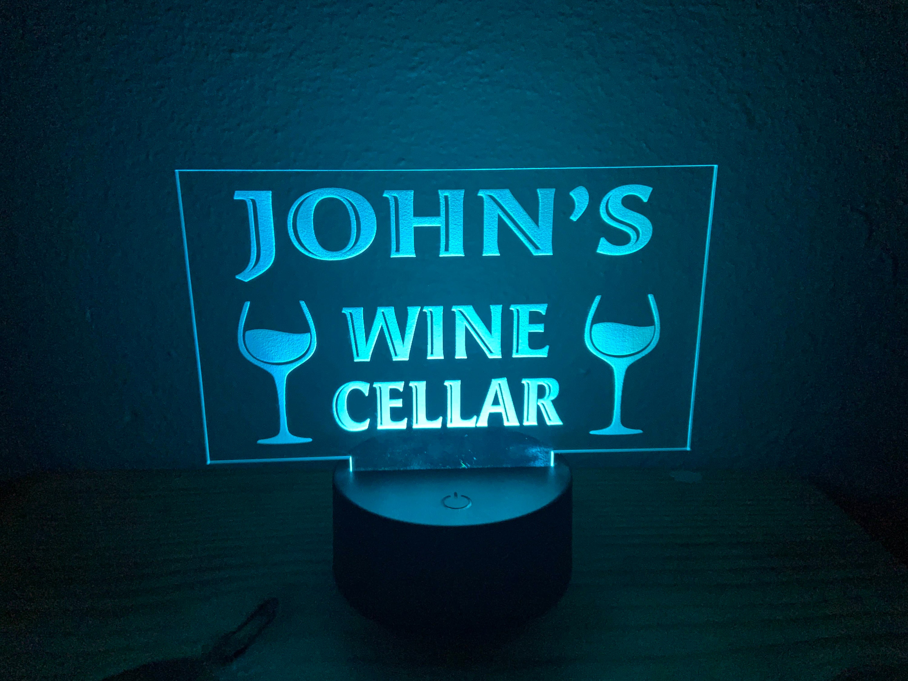 Personalized Wine Cellar Sign Night Light Led Acrylic Lamp | Etsy