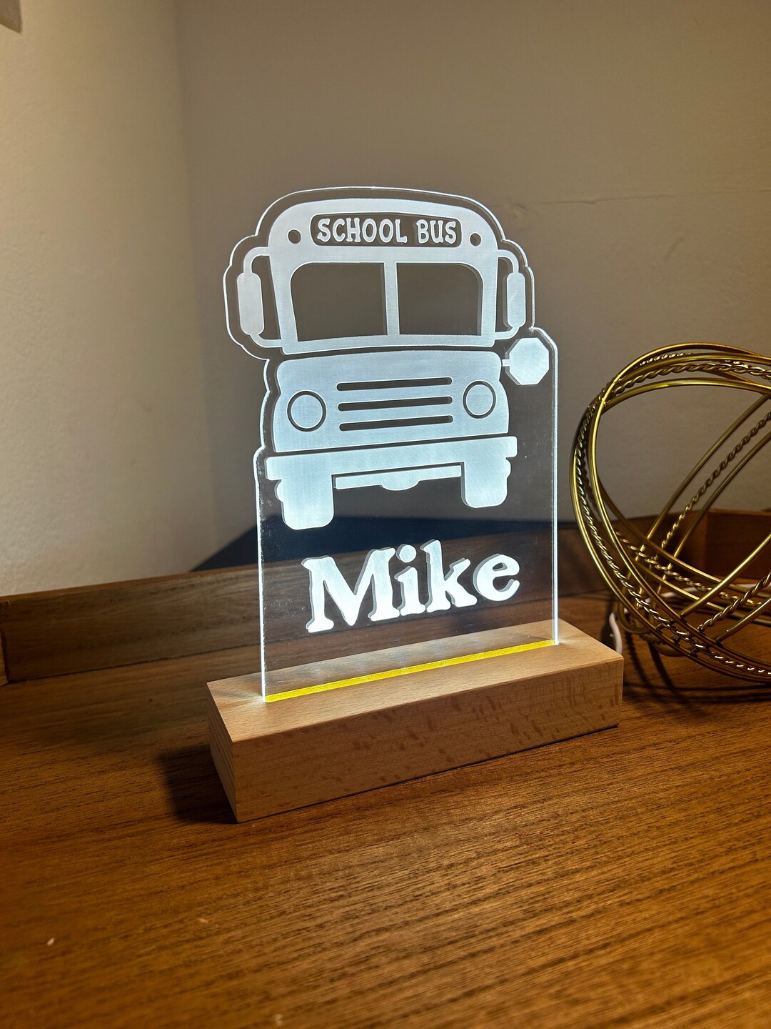 Cusom LED School Bus Name Light | Personalized School Bus Decor Sign ...
