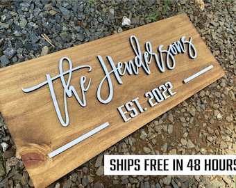 Custom Wood Sign Personalized Wedding Gift Family Name Sign ...