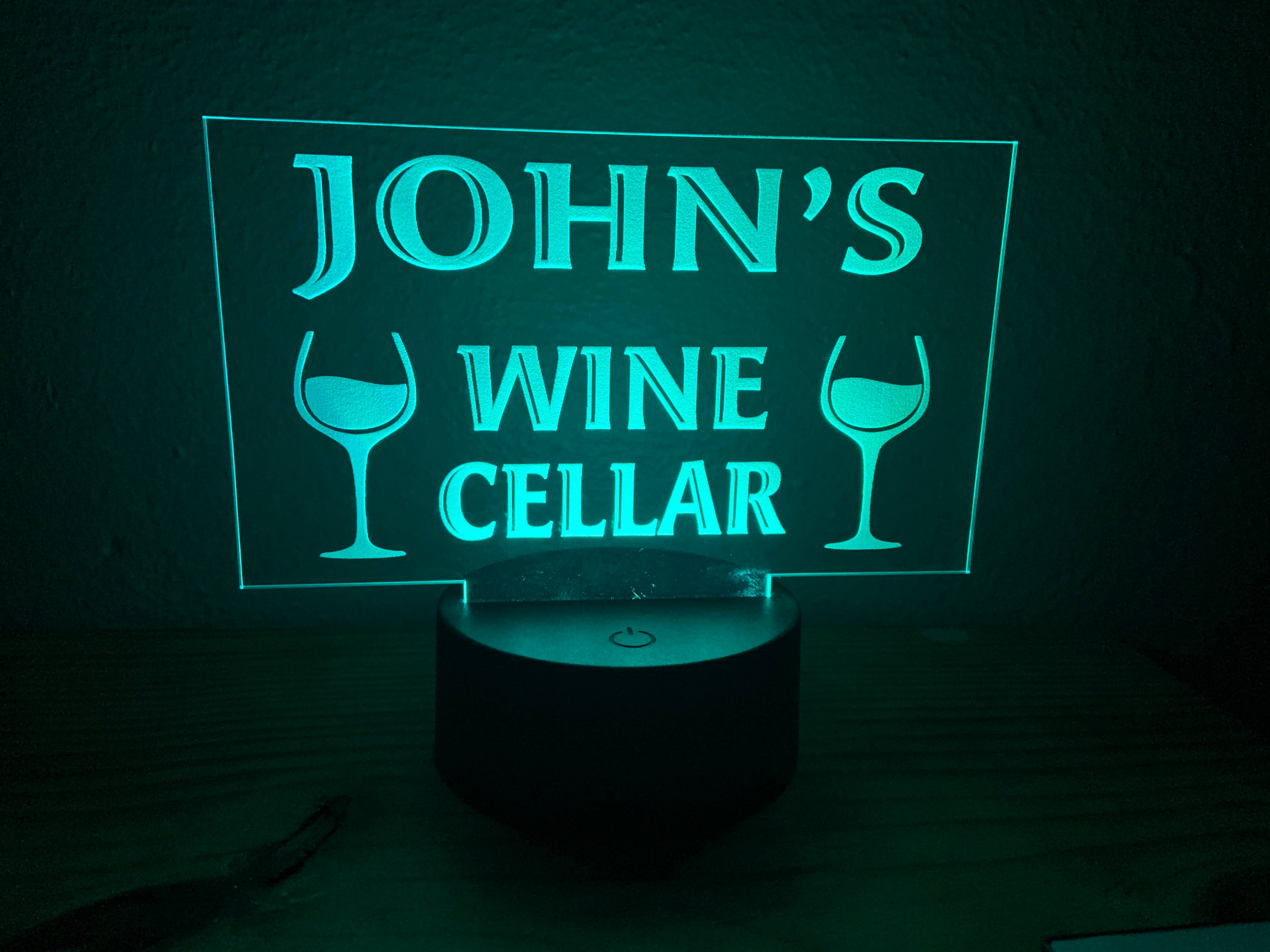 Personalized Wine Cellar Sign Night Light Led Acrylic Lamp | Etsy