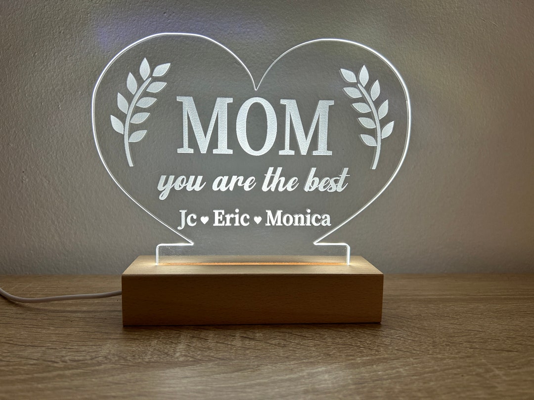 Mother's Day Custom and Personalized LED Night Light Custom Acrylic ...