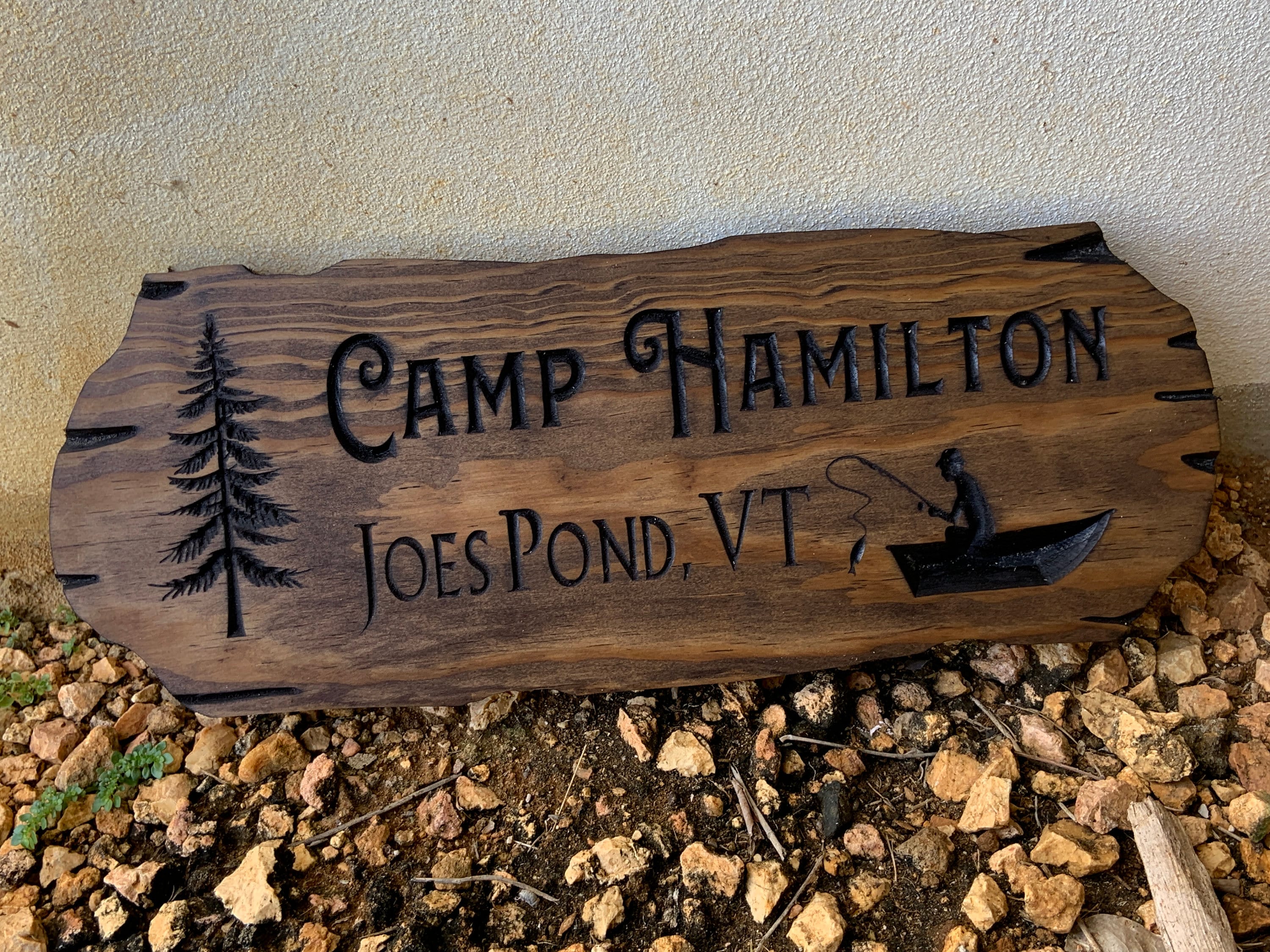 Outdoor Signs, Wooden Carved Cabin Sign, Pine Trees, Custom Wood Sign ...