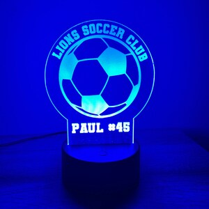 Personalized Soccer LED Light, Custom Soccer Team Acrylic Led Night ...