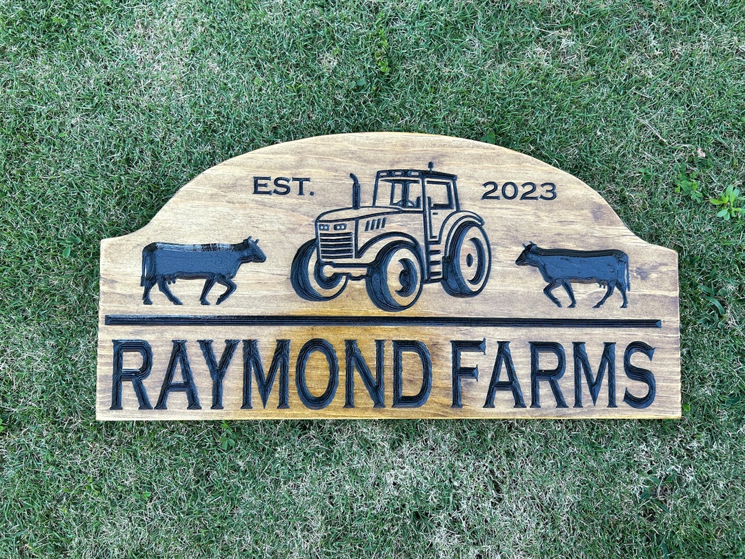 Personalized Rustic Wood Farm Sign, Custom Family Name, Established ...