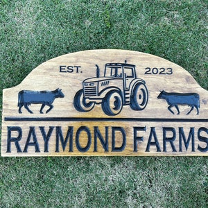 Personalized Rustic Wood Farm Sign, Custom Family Name, Established ...