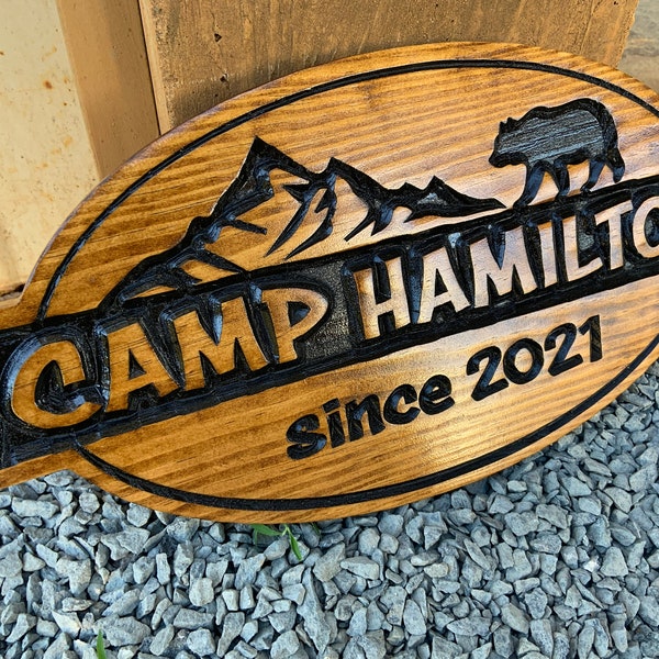 Wood Camping Sign - Etsy