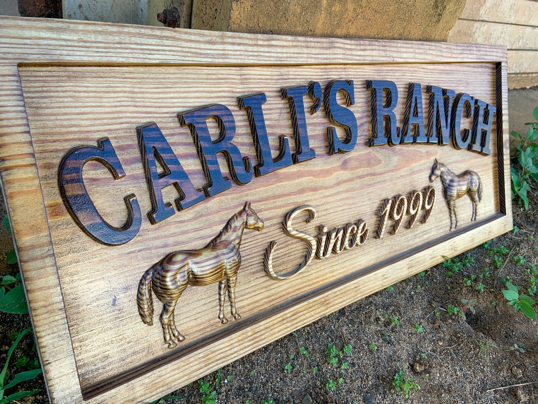 Rustic Wood Ranch Sign Personalized Couples Gift Custom Wood Sign ...