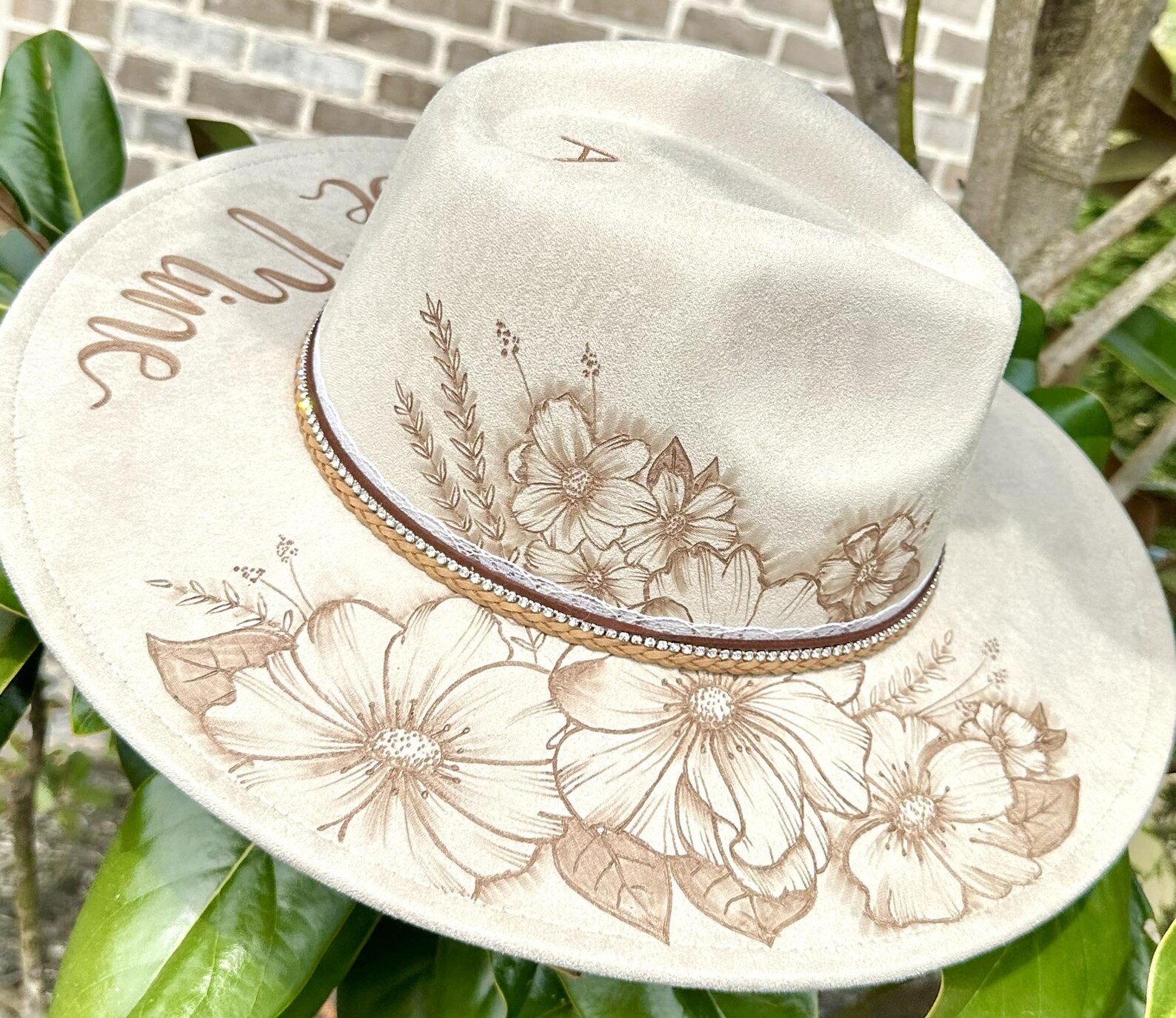 Custom Cowgirl Hat, Women's Fedora Hat Burned by Hand With Banding ...