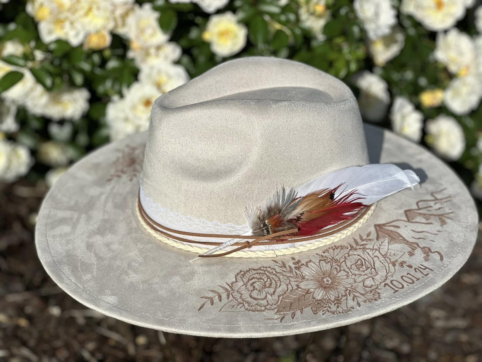 Custom Cowgirl Hat, Women's Fedora Hat Burned by Hand With Banding ...