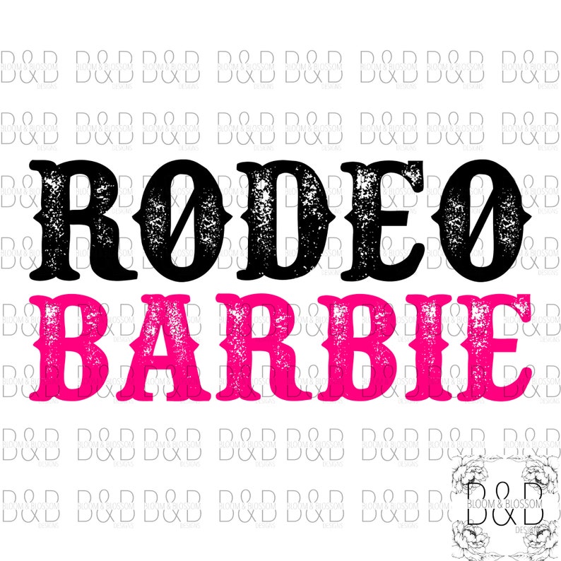 Rodeo Barbie Neon PNG Sublimation Water Slide Digital Design Download ...
