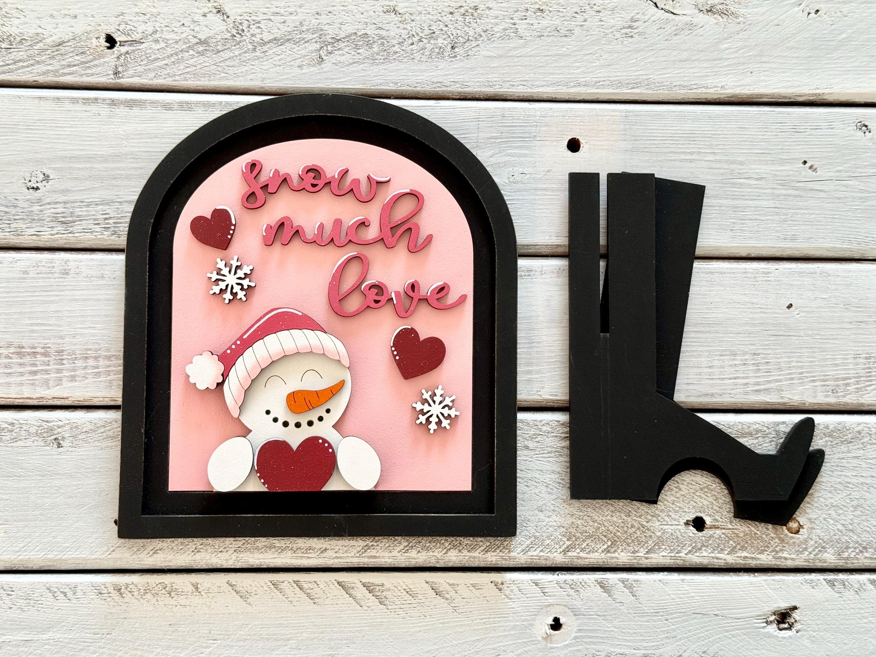 Winter Valentine Snowman "snow Much Love" Interchangeable SMALL Arched ...