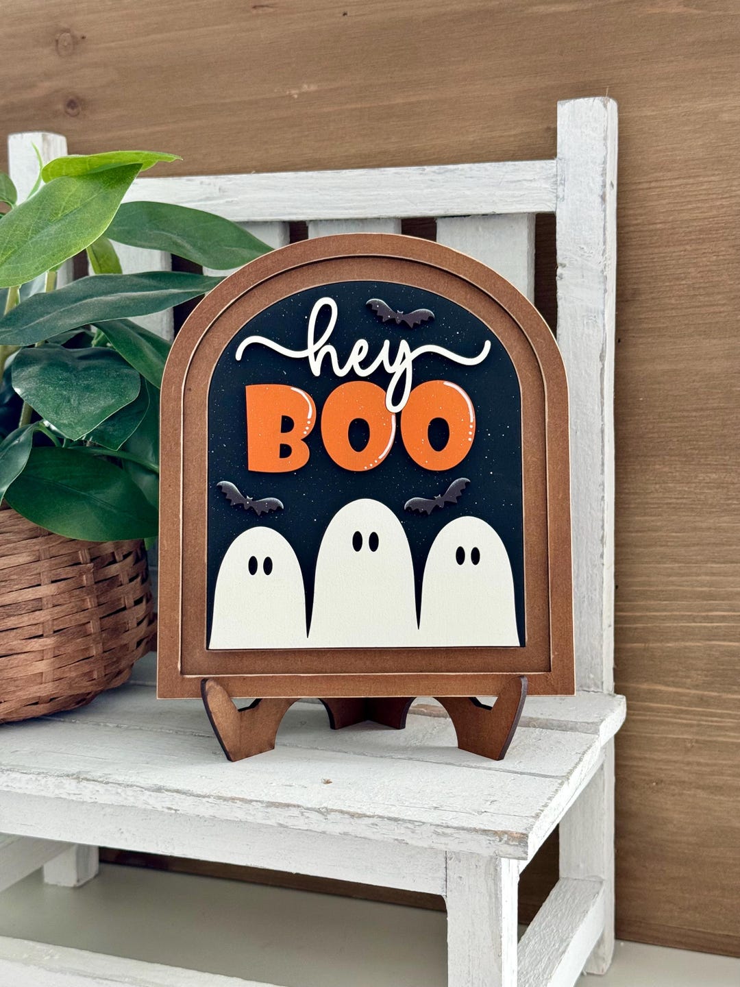 Hey Boo Interchangeable SMALL Arched Sign /halloween Interchangeable ...