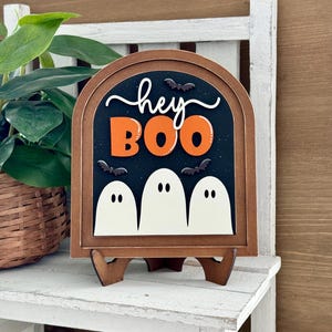 Hey Boo Interchangeable SMALL Arched Sign /halloween Interchangeable ...