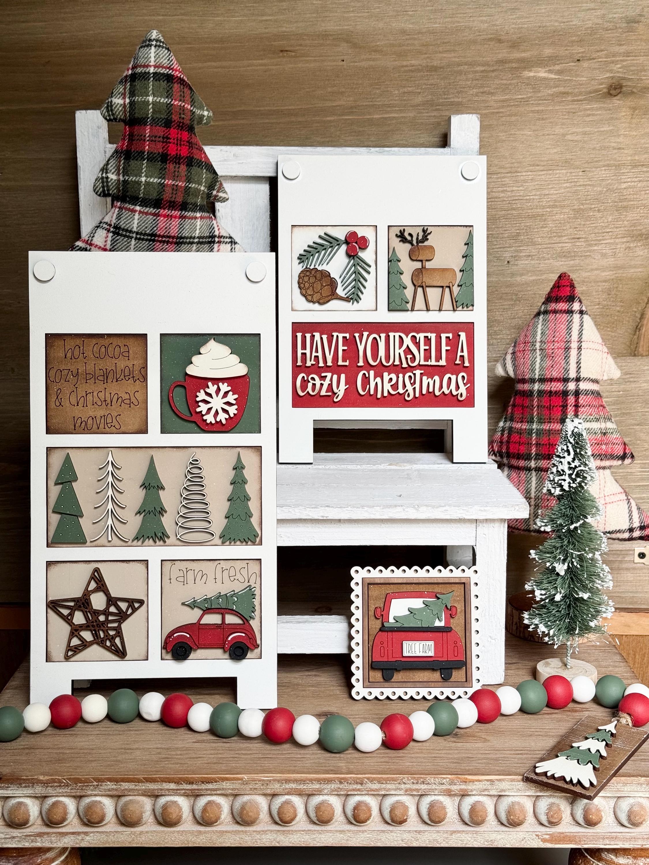 Rustic Farmhouse Christmas MINI Interchangeable Tile Inserts - Etsy