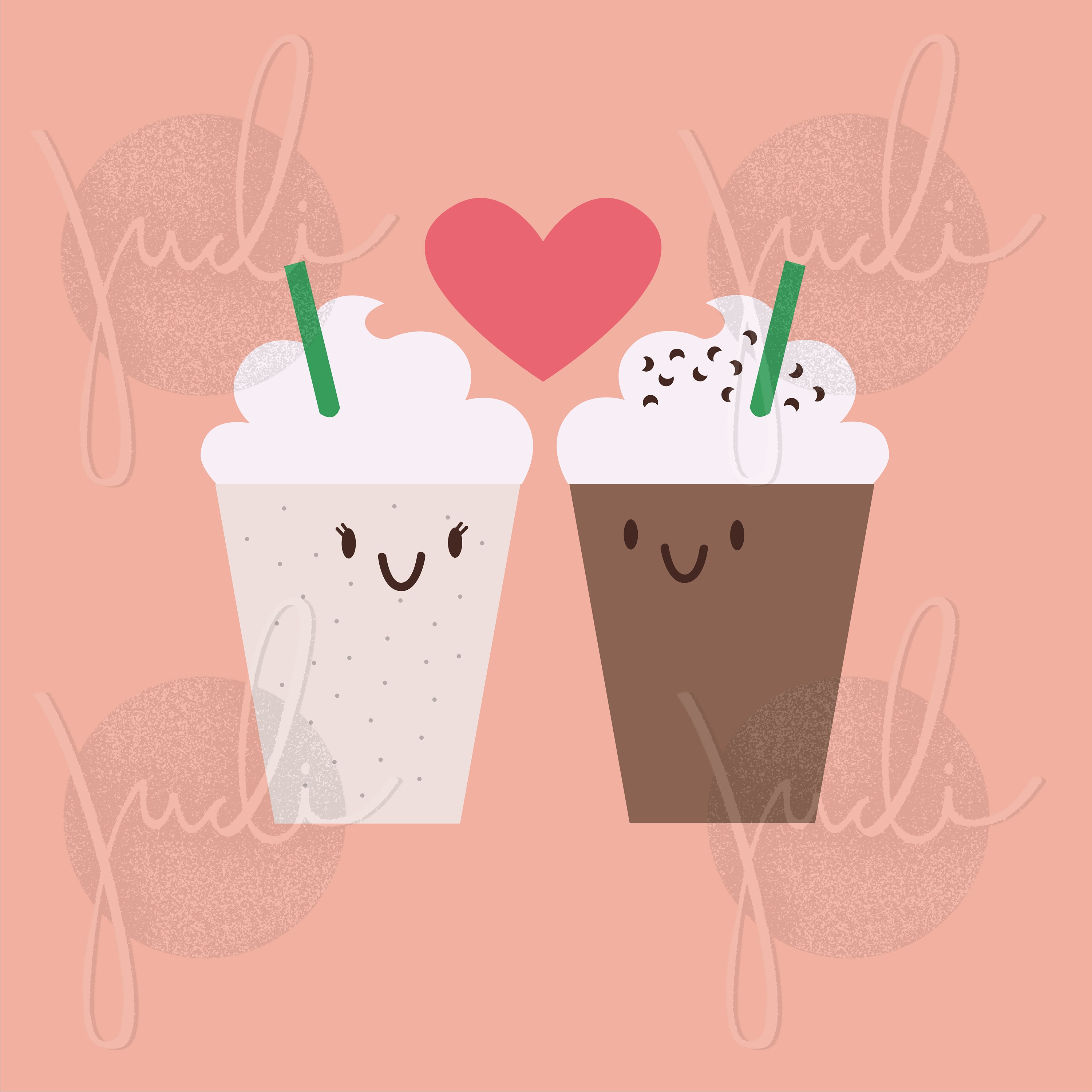 Custom - Illustrated Cafe Drink Characters - Digital Downloads - 2 ...